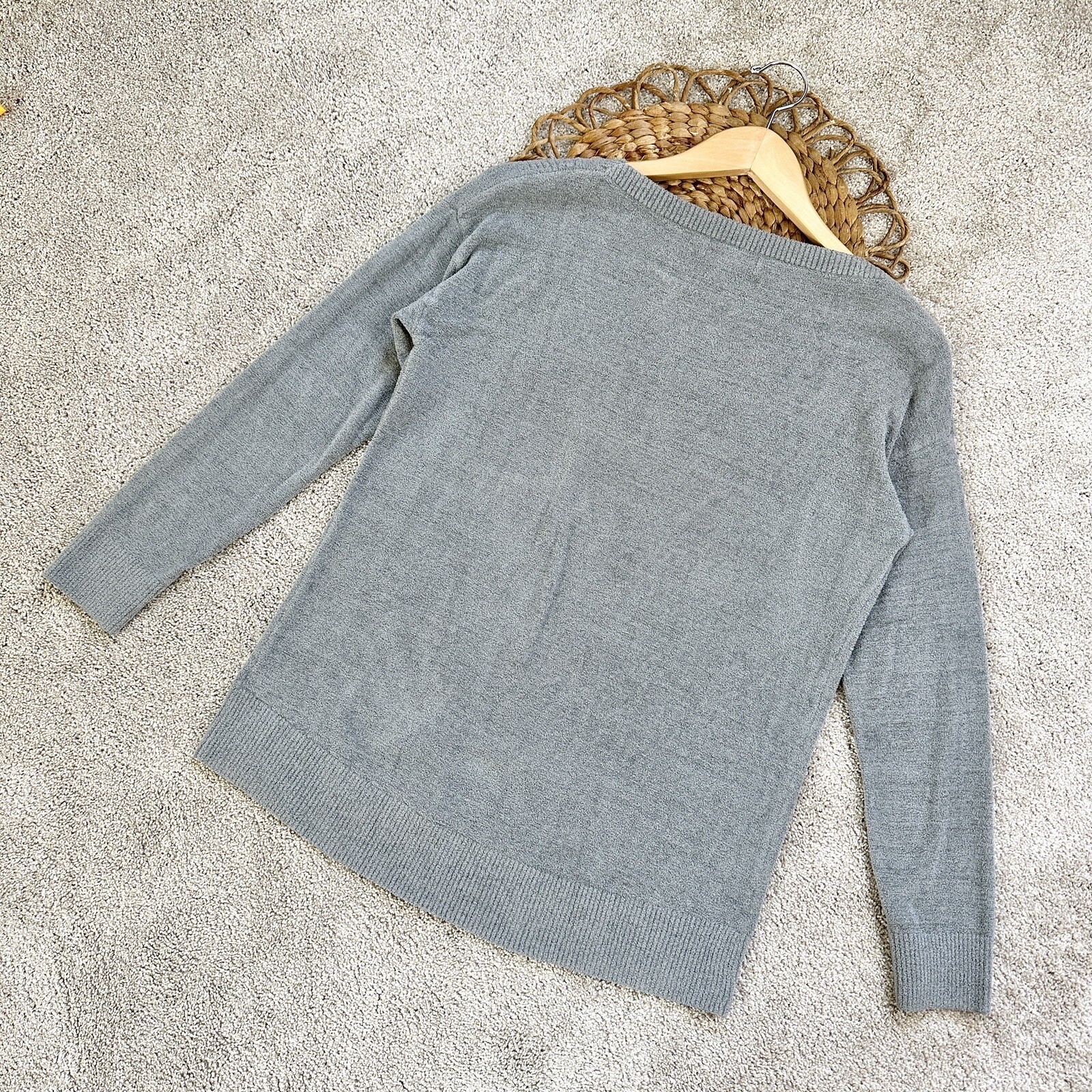 Barefoot Dreams CozyChic Ultra Lite Dockside Pullover Sweater Knit Dolphin Blue | eBay