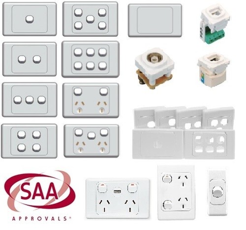 10 A Amp 240V Double Power Point Wall Socket outlet GPO light switch ...