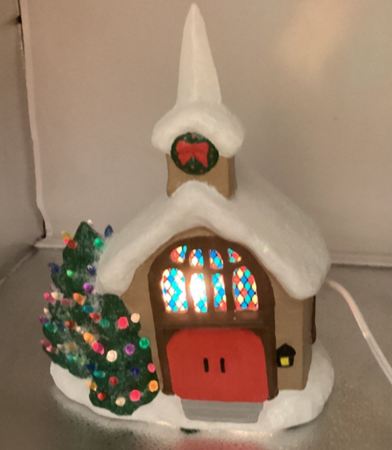 Vtg Light Up Steeple Church Tree Ceramic Christmas House c39 | eBay
