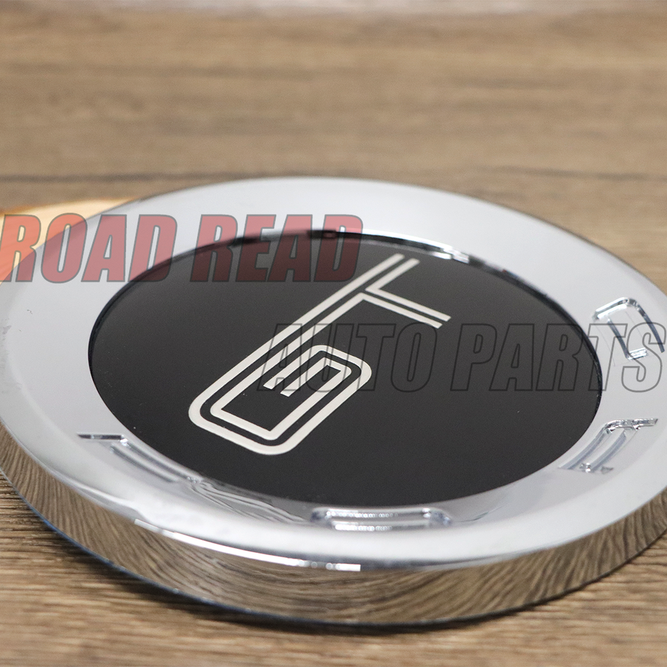 Chrome Black GT Decklid Emblem 5.9'' Round Trunk Badge For Mustang ...