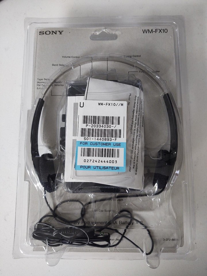 NEW Sealed Vintage Sony WM-Fx10 Walkman Personal FM/AM Radio Cassette ...