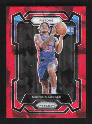 Marcus Sasser 2023-24 Panini Prizm Prizms Red Ice Detroit Pistons #174 ...