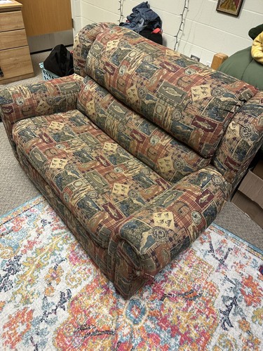 Patterned pull out couch bed sofa sleeper | eBay