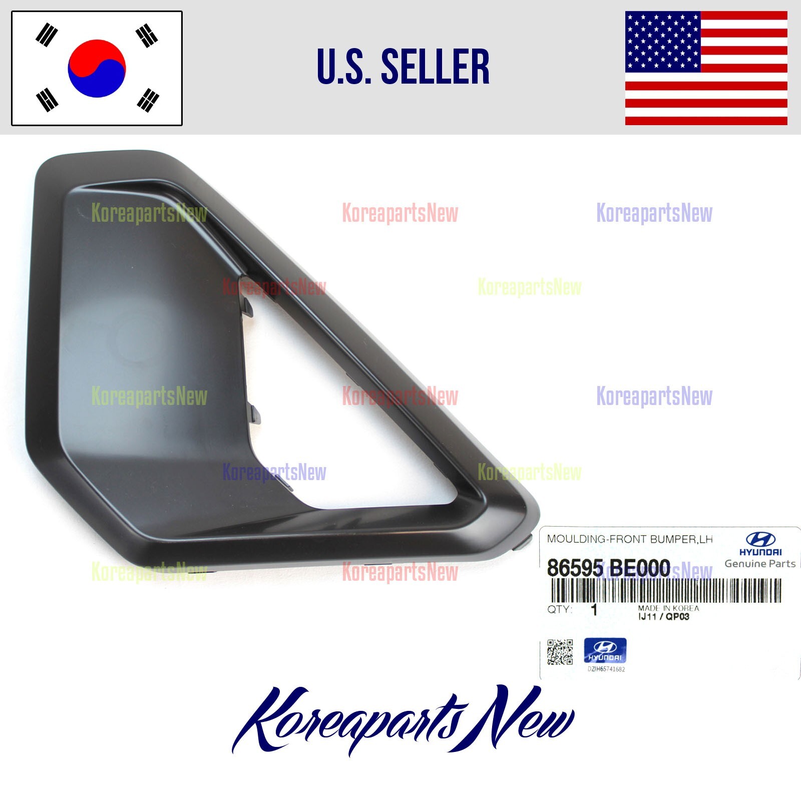 FRONT Bumper Cover Molding Left DRIVER 86595BE000 ⭐OEM⭐ Hyundai Kona ...