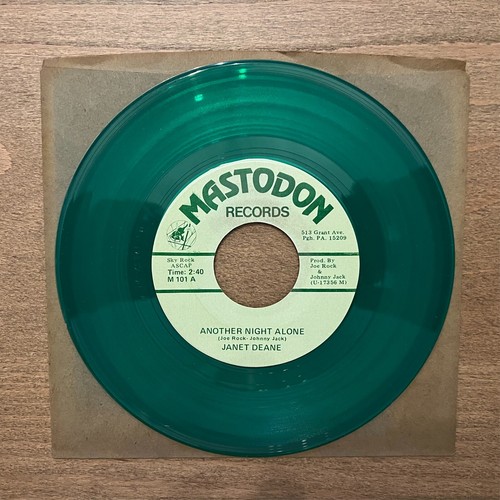 RARE green vinyl 45 rpm single from Janet Deane (nee Vogel) of The ...