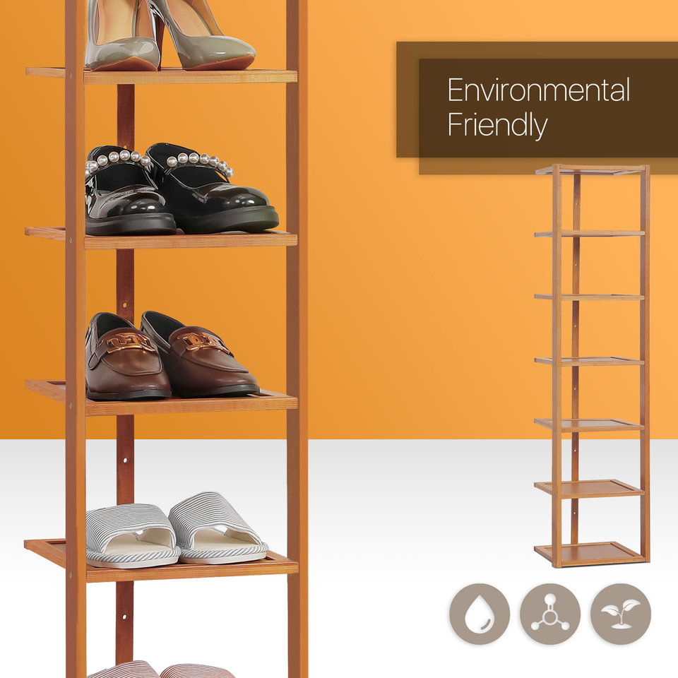 11"Bamboo Entryway[FREESTANDING SHOE RACK]High Heel Storage Stand ...