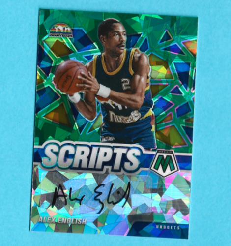 2020-21 Panini Mosaic Scripts Green Ice Prizm Alex English #SC-AEN Auto ...