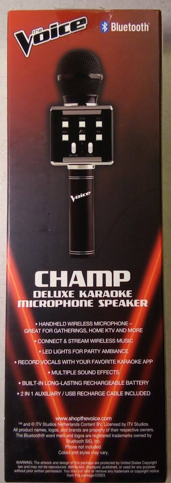 The Voice Bluetooth Champ Deluxe Karaoke Microphone Speaker | eBay