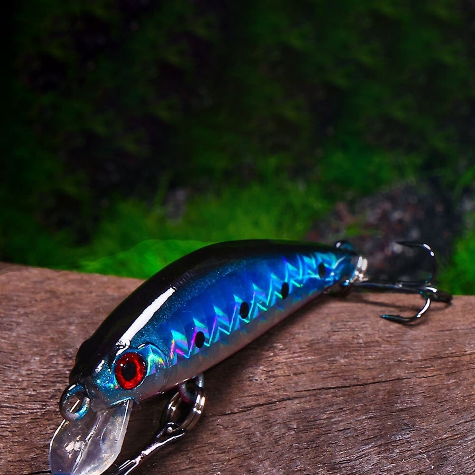 Tempting and Reflective 5pcs Sinking Minnow Wobblers with 3D Simulated ...