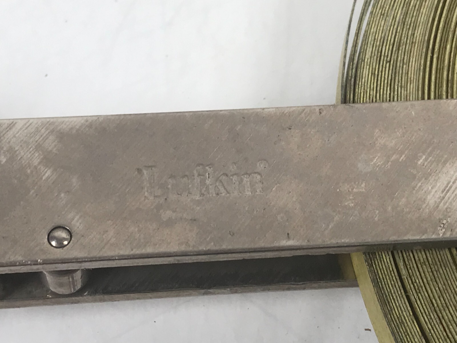 Vintage Lufkin 100 ft Metal Reel Surveyor Tape Measure Black Wood ...
