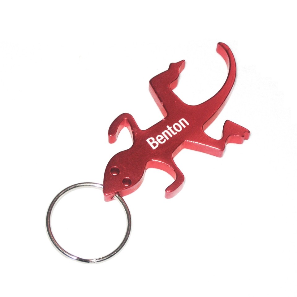Custom Engraved Personalized LIZARD Key Chain Bottle Opener - RED - Key ...