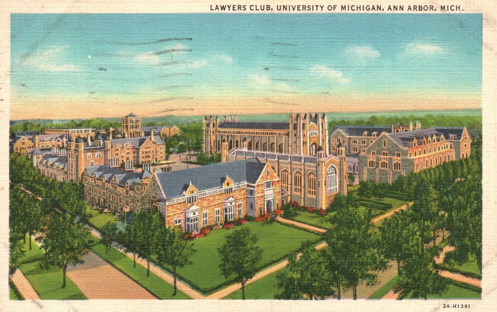 Vintage Postcard 1939 Lawyers Club University Of Michigan Ann Arbor ...
