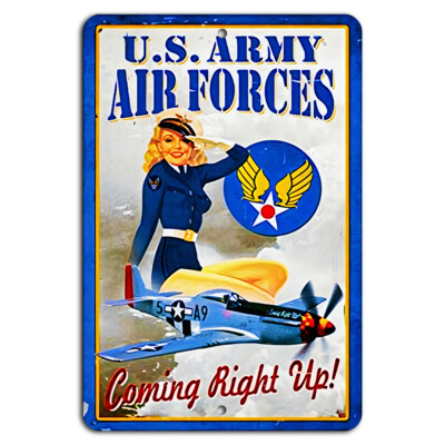Air Force Pin Up Girl Metal Sign Vintage Military Decor 8"x12" | eBay