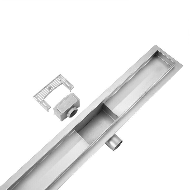 LINEAR SHOWER DRAIN STAINLESS STEEL WETROOM BATHROOM CHANNEL GULLY TRAP ...
