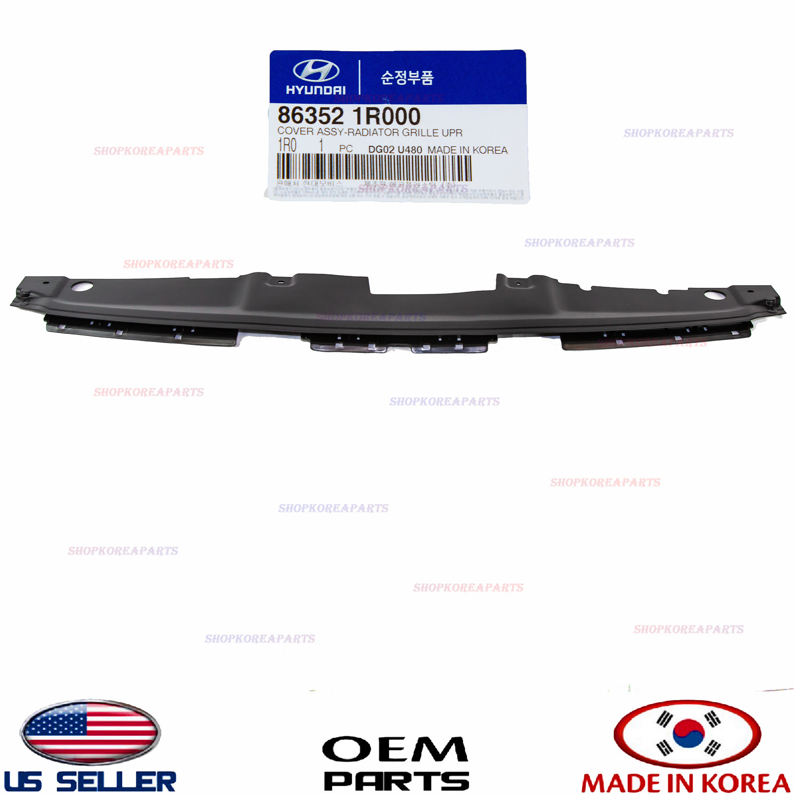 Genuine Upper Grille Cover Sight Shield OEM 2012-2017 Hyundai Accent ...