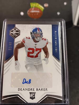 2019 Limited Silver Spotlight #194 Deandre Baker Giants RC Auto (2/49 ...