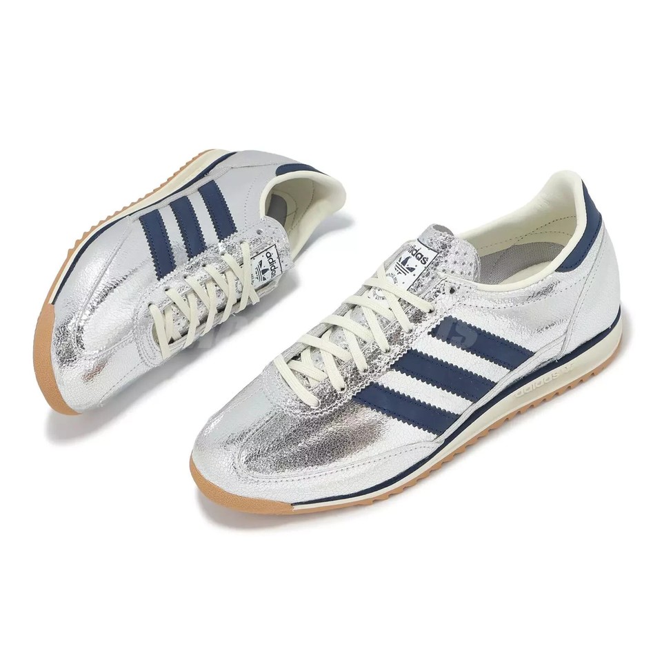 adidas Originals SL72 OG Silver Metallic Collegiate Navy Women Casual ...