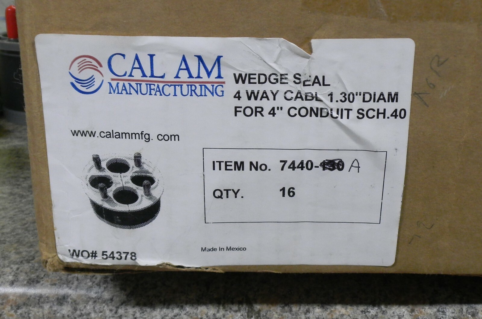 Cal Am 7440-130 Wedge Seal Cable Termination Plug 4Way 1.30 Dia Cable 4 ...
