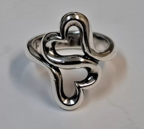 EXQUISITE JAMES AVERY DOUBLE HEART 925 STERLING SILVER LADIES RING SZ 6 | eBay
