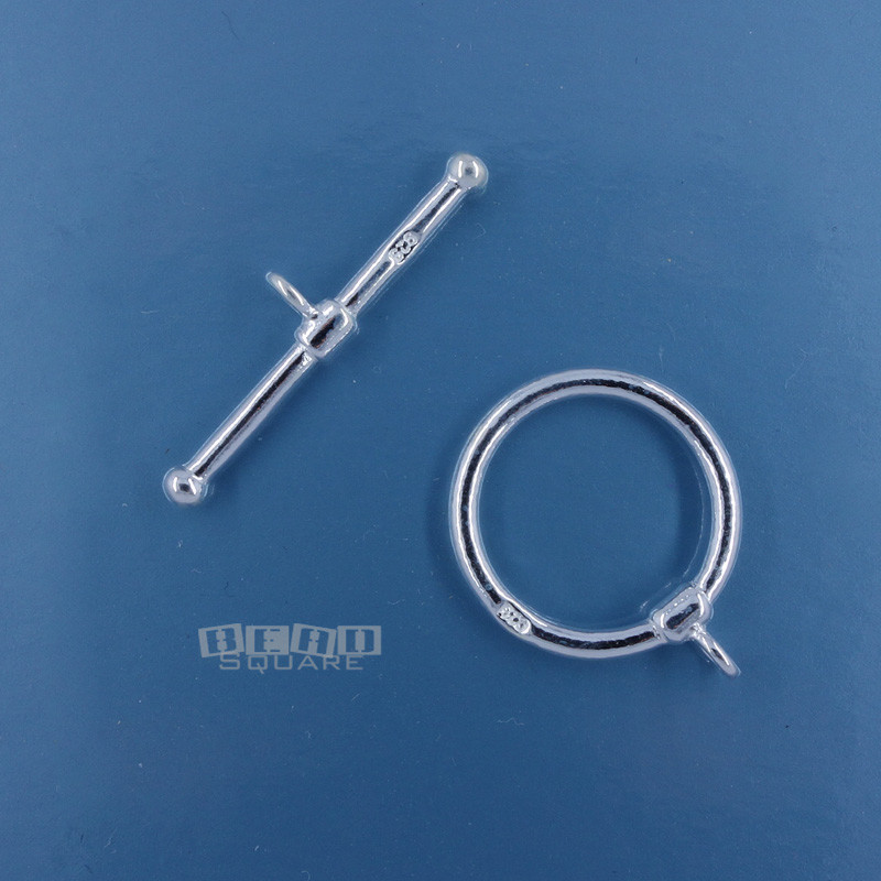 Solid Sterling Silver Round Toggle Clasp Bar Set Connector [Size ...