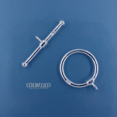 Solid Sterling Silver Round Toggle Clasp Bar Set Connector [Size ...