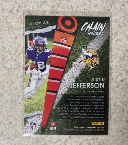 2021 Panini Contenders Justin Jefferson Chain Movers Minnesota Vikings ...
