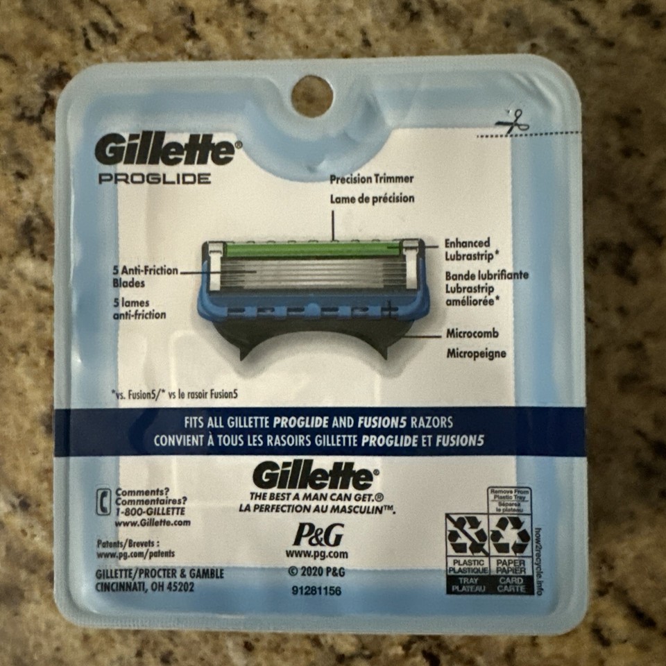 GILLETTE PROGLIDE REFILL 4 CARTRIDGES WITH PRECISION TRIMMER FUSIONS ...