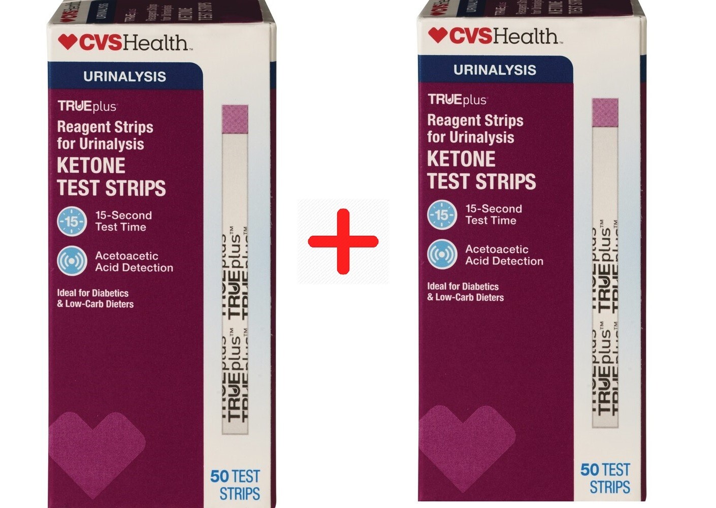 CVS Ketone Test Strips for Urinalysis -50 Strips (PACK OF 2) Exp. Date ...