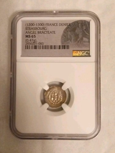 France Strasbourg 1200-1300 Angel Bracteate Denier NGC MS65! | eBay