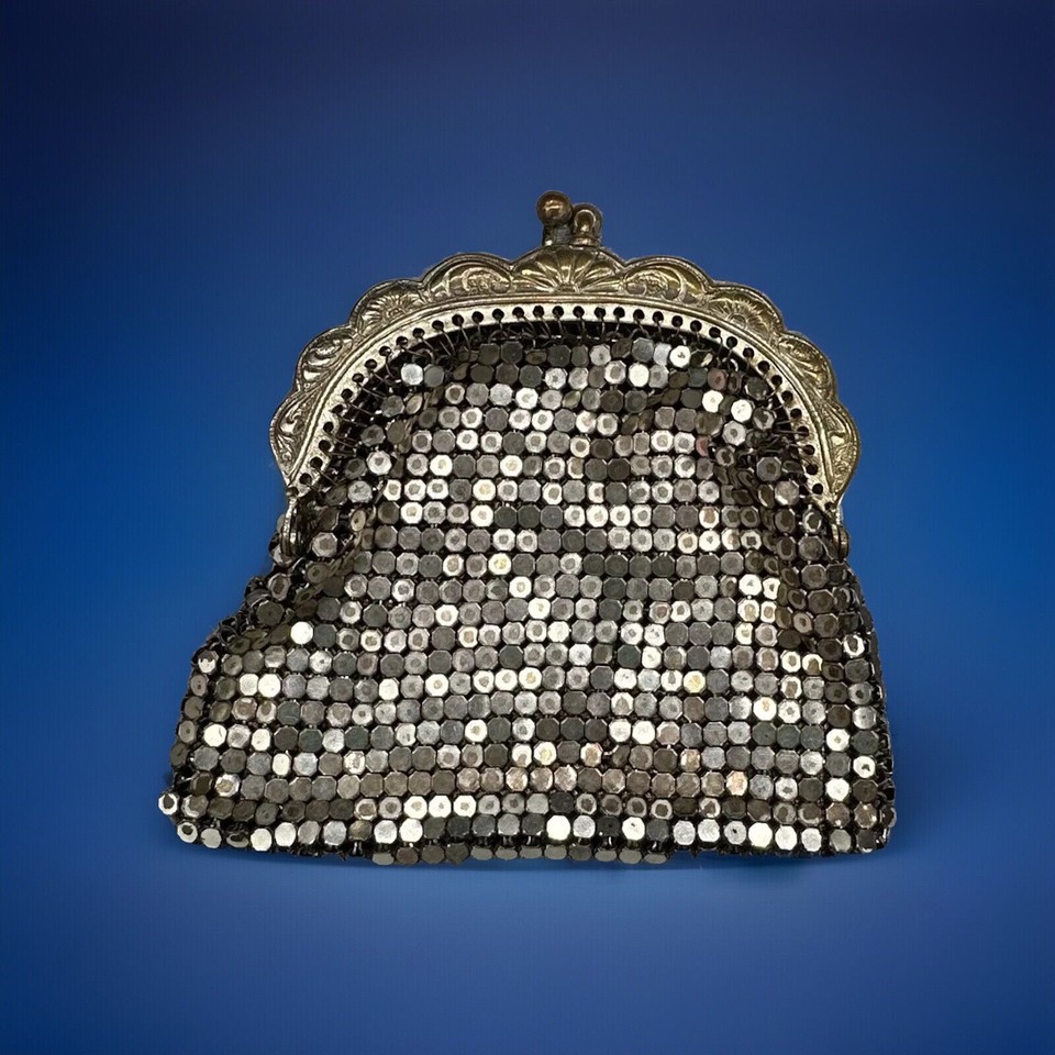 ANTIQUE VICTORIAN MESH CHAINMAIL COIN PURSE SILVER TONE West Germany | eBay