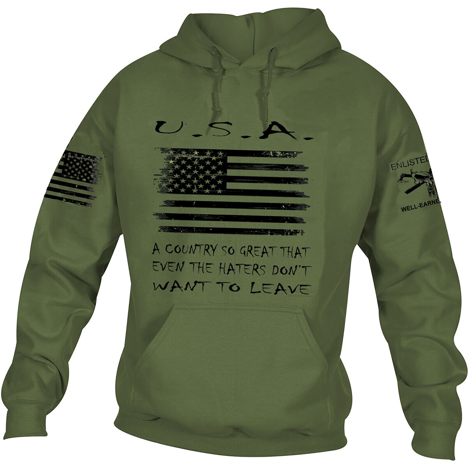 HATERS, Front Print, MILITARY GREEN, Enlisted Ranks graphic hoodie | eBay