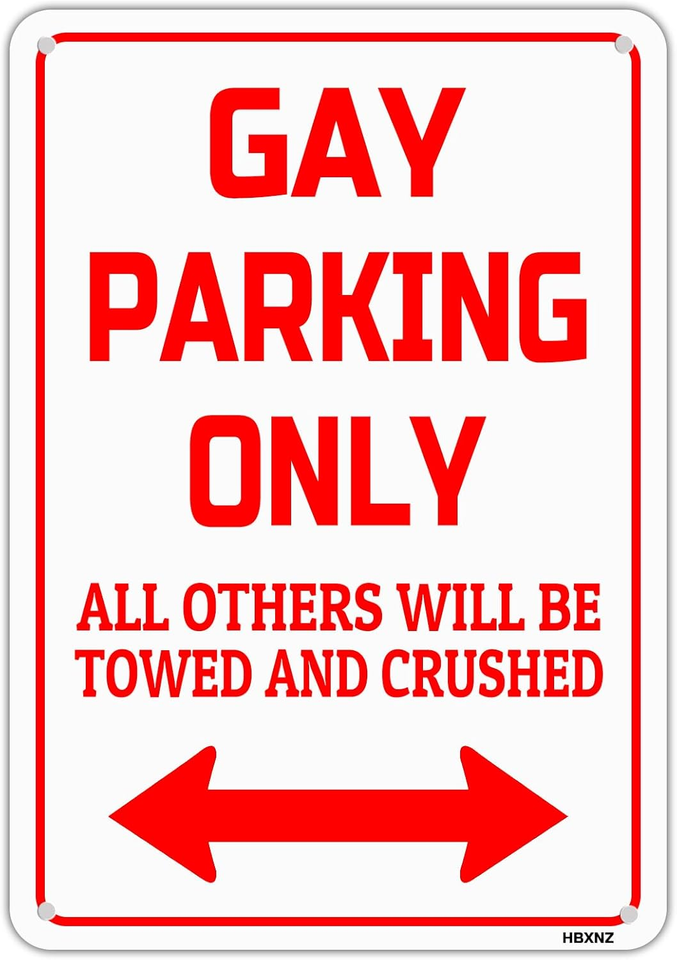 Gay Parking Only Sign Funny Gay Plaque Garage Bar Wall Decor Home Decor ...