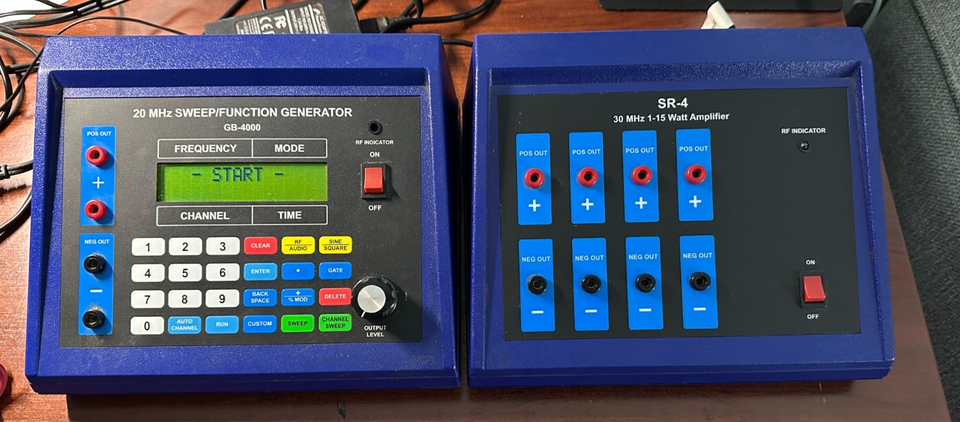GB-4000 Rife Machine Frequency Generator & SR-4 Amp with Cables & Power ...
