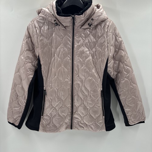 NWOT Calvin Klein Women’s Quilted Full Zip Side Panel Jacket Pink Size ...