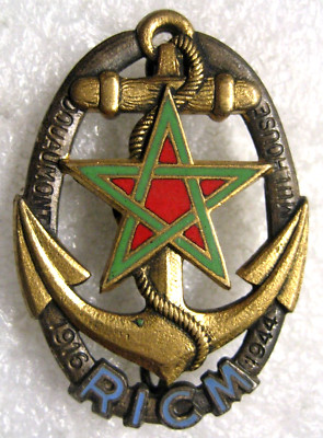 French Marines Badge Colonial Moroccan Armored Regiment RICM, 1950s | eBay