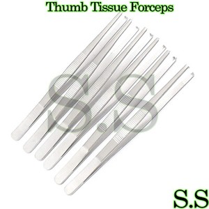 6 Thumb Tissue Forceps 5.5" 1x2 Teeth - Rat Tooth Surgical Instruments ...
