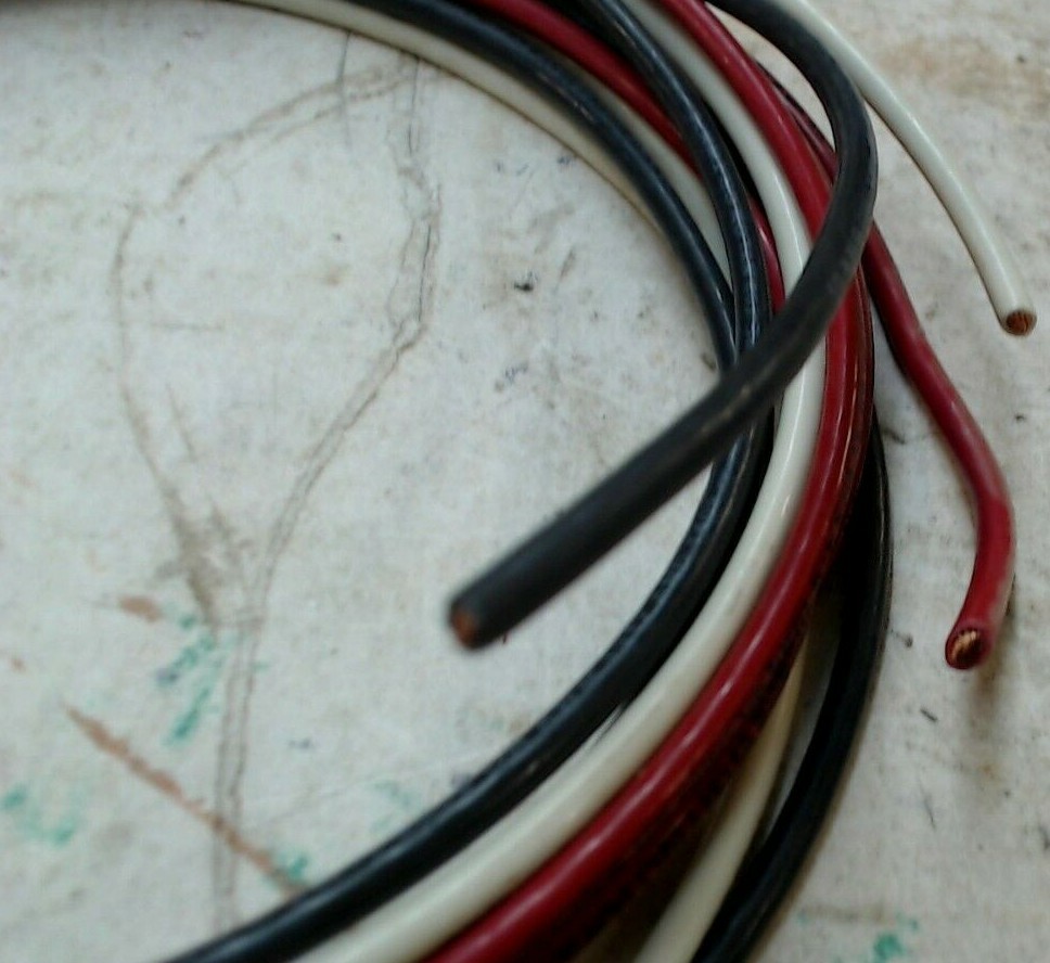 No. 10 AWG Stranded Wire App. 6ft Each, Red, White, Black | eBay