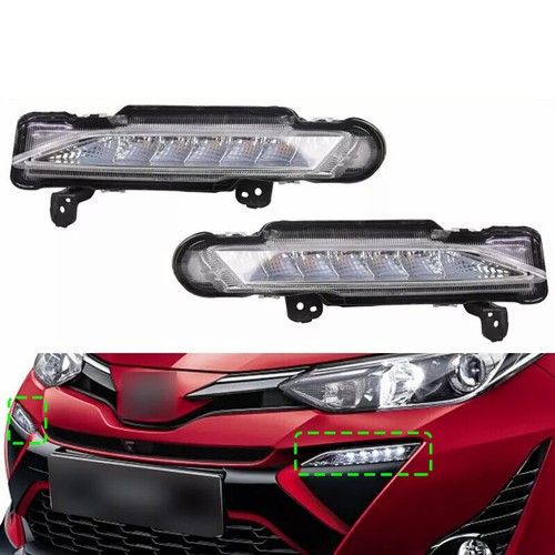 2x LED DRL Front Daytime Running Lights Fog Lamp For Toyota Yaris 2017 ...