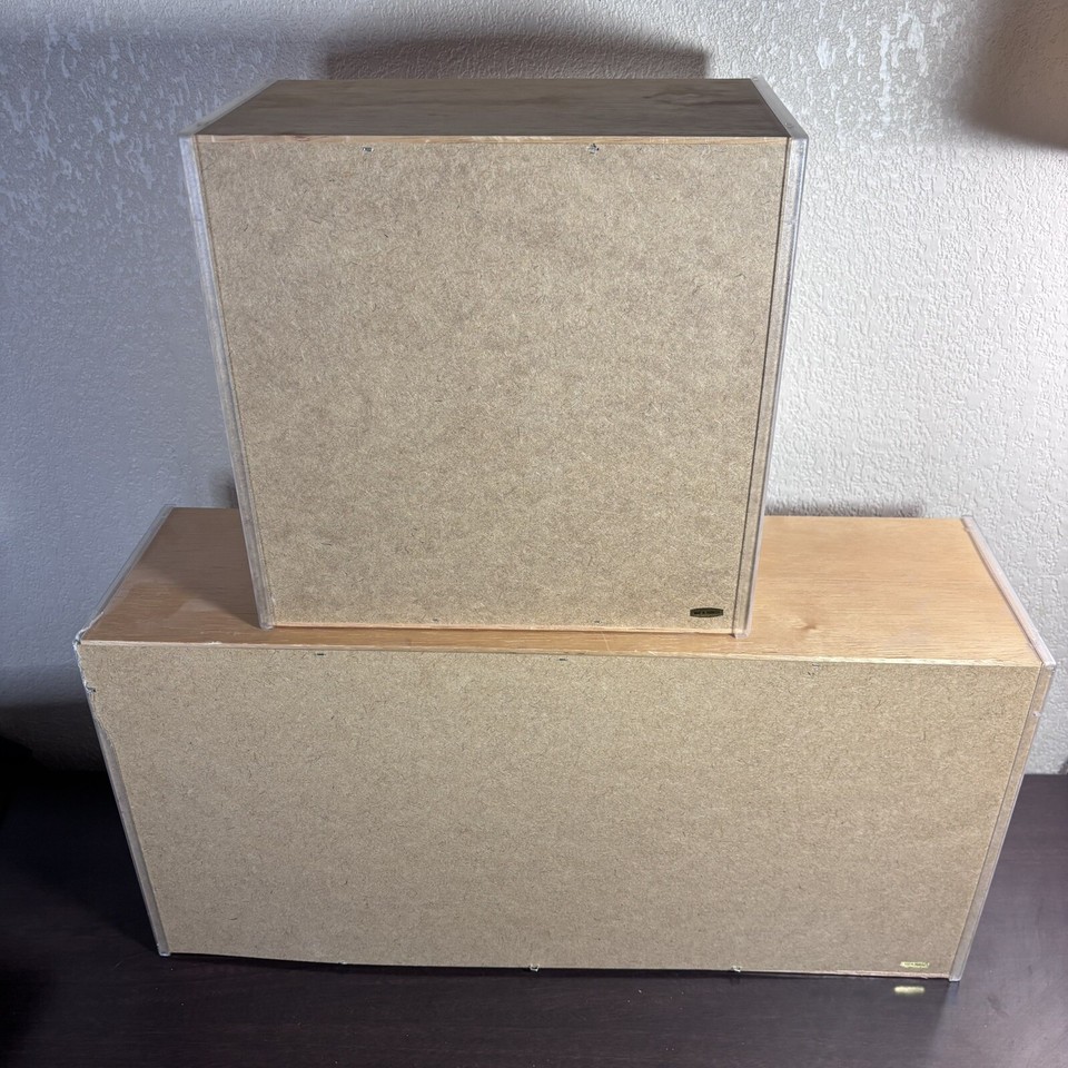 VTG 2 Piece Wood & Plastic CD/DVD Blue Ray Media Storage Tower 90 Disc ...
