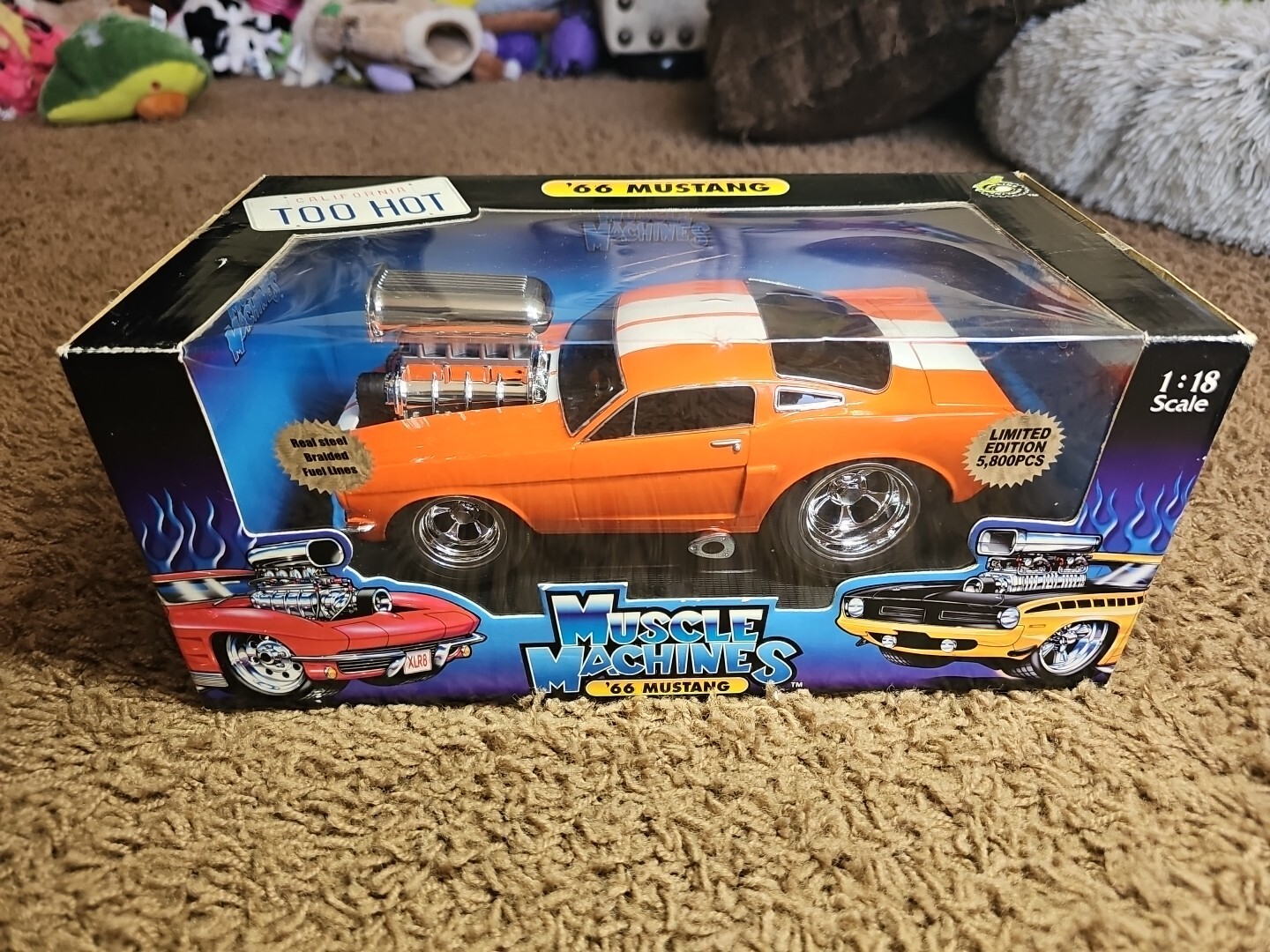 Vintage Muscle Machines 1:18 1966 Mustang GT350 Orange w/ White Stripe ...