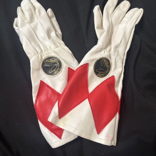 Vintage Mighty Morphin Power Rangers Child Gloves Red Ranger 1994 Sound ...