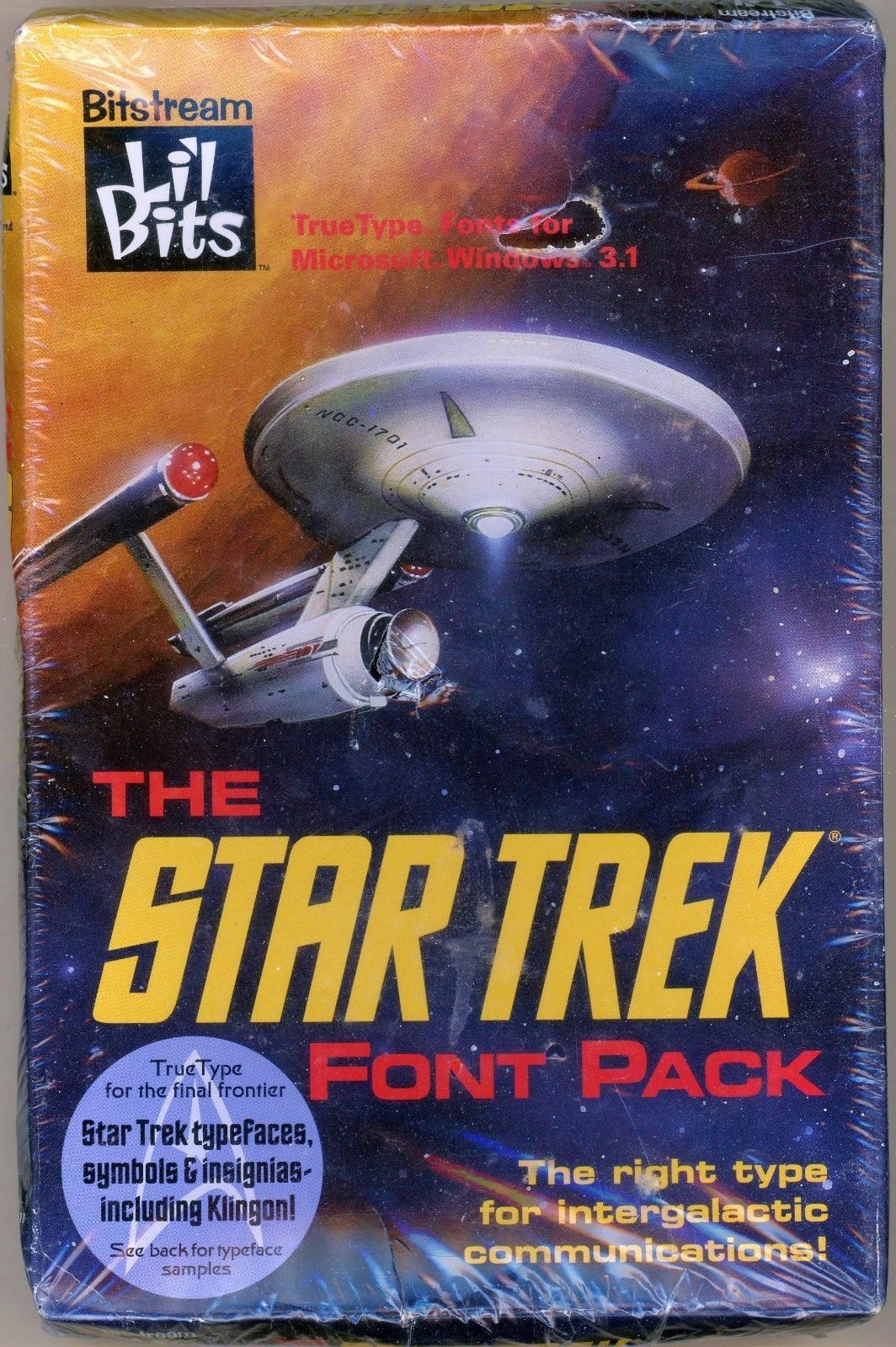 1992 The Star Trek Font Pack 3.5" HD Disk Windows 3.1 Truetype Font ...