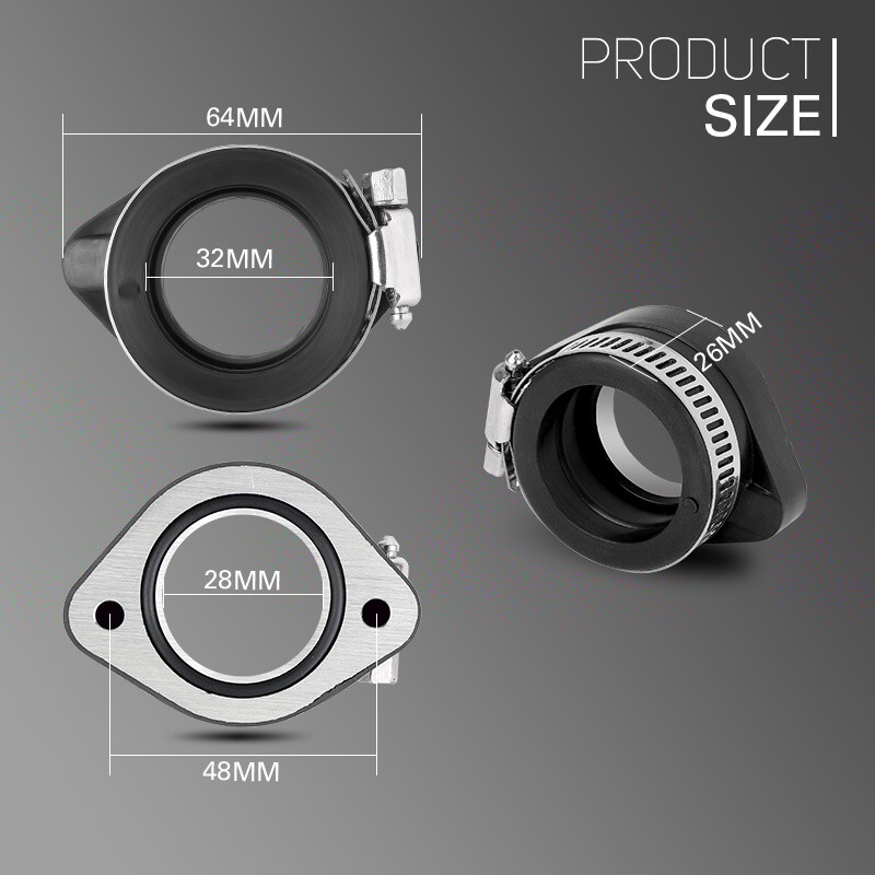 Carburetor Flange Manifold Intake Adapter For 24mm 26mm 28mm 30mm PWK ...