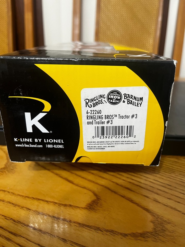 K-LINE O SCALE INTERNATIONAL CAB RINGLING BROS. BARNUM & BAILEY TRACTOR ...
