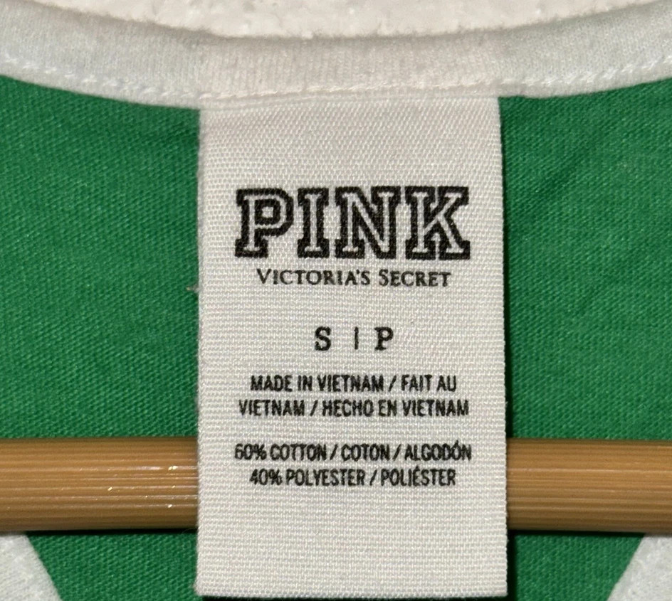 Y2k Victoria Secret PINK Tank S Kelly Green Sequin Let the Shenanigan ...
