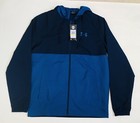New Under Armour Men Sport Jacket M Navy/royal Blue Lightweight Full ...
