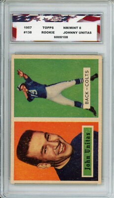 1957 Topps #138 Johnny Unitas Rookie Card AGC 8 NM/Mint Centered | eBay