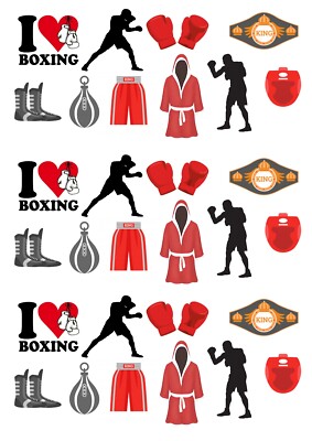 30 Stand Up Boxing Sport themed Edible Cake Toppers | eBay