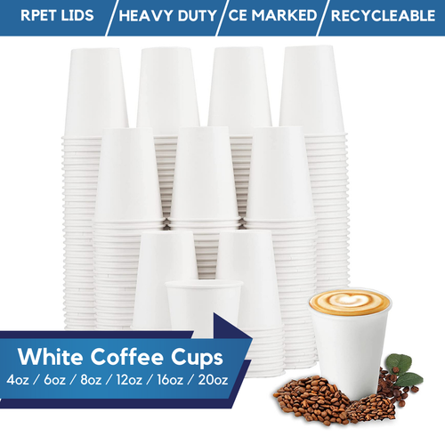 Disposable Coffee Cups White Paper Coffee Cups For Hot Drinks With ...