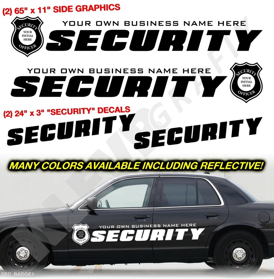 Custom Security Company Vehicle Vinyl Graphics Decals Kit Police BADGE1 ...